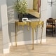 Gold Aluminum Metal Drip Console Table with Melting Designed Legs and ...