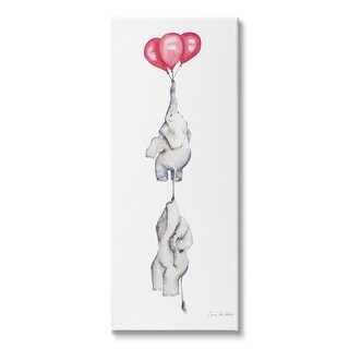 Stupell Kids' Baby Elephants Flying with Floating Red Balloons Canvas ...