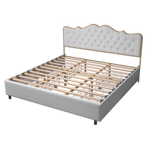 Classic Steamed Bread Shaped Backrest Bed,King/Queen/Full Size Bed with ...