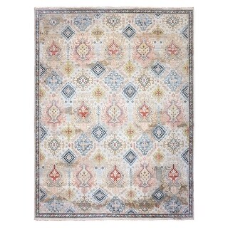 Shahbanu Rugs Alabaster White Shaved Down Hand Knotted Zero Pile ...