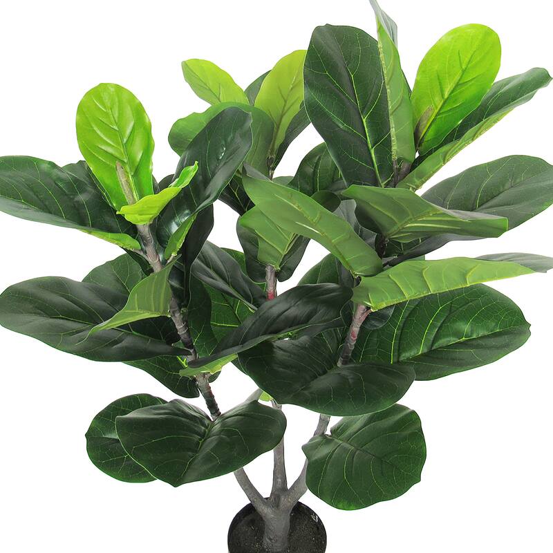 3ft Deluxe Artificial Fiddle Leaf Fig Tree Real Touch Plant in Black ...