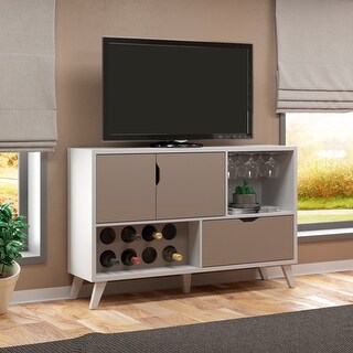 Soid Wood TV Stand for TV up to 54", Wine Bar Media Entertainment ...