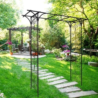 Heavy Duty Oversized Outdoor Garden Metal Arch Arbor Trellis - Bed Bath ...