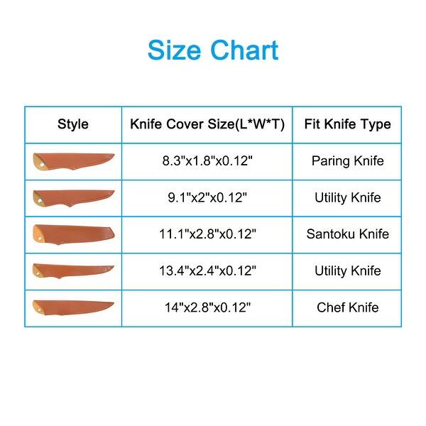 1 Set/5Pcs PU Leather Chef Knife Sheath Cover Sleeves for Kitchen ...