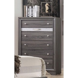 Felt-Lined 6-Drawers Chest Gray,Pine,with Dovetail Drawers Joints - Bed ...