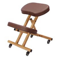 Mobile Wooden Ergonomic Kneeling Office Chair in Gray Fabric - On Sale ...