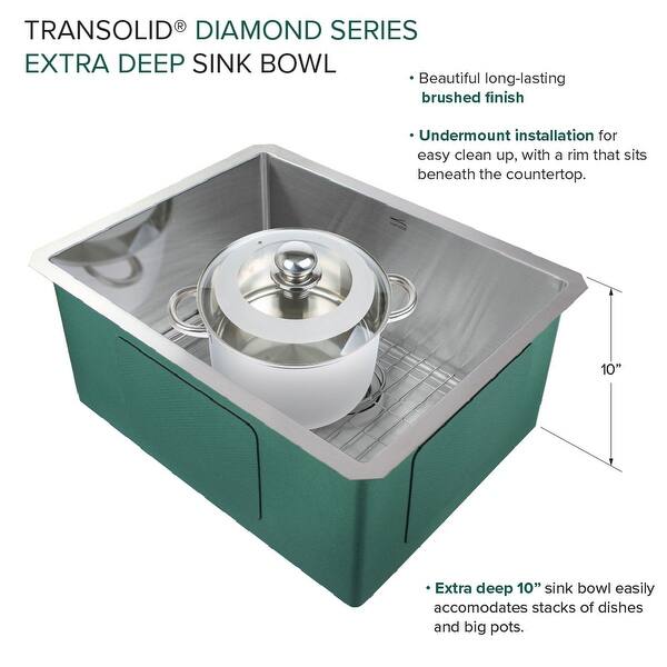 Diamond Sink Kit with Single Bowl, Undermount Installation, Magnetic ...