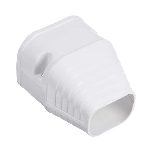 PVC Decorative Line Cover, Reducer End Cap for Air Conditioner, White ...