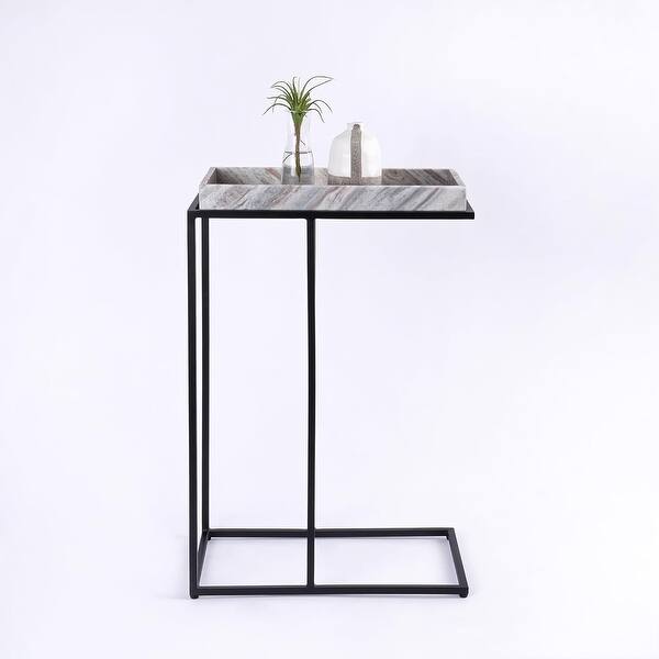 Aurora Home Genuine Marble Tray Top Rectangular C Table - Bed Bath ...