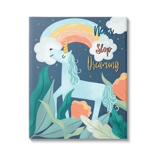 Stupell Never Stop Dreaming Unicorn Canvas Wall Art Design by Dominika ...