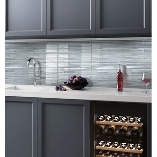 Apollo Tile 40 Pack 3-in x 6-in Abalone Gray Rectangular Subway Glossy ...