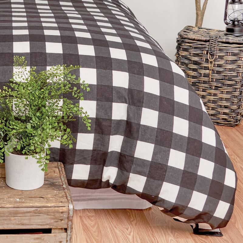 Buffalo Check Black Queen Duvet Set - Overstock - 33874567