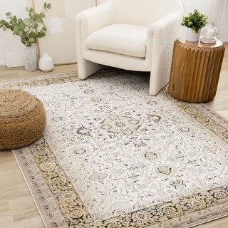 Zuri Collection - Soft Textured Pile Elegant Traditional Rug - Bed Bath ...