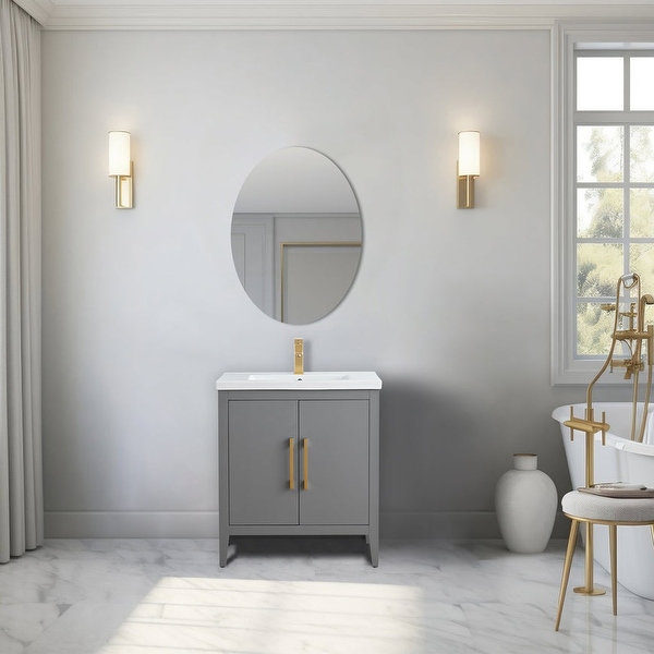 Vanity Art 20 or 24 or 30 Single Sink Bathroom Vanity Cabinet with Ceramic Top On Sale Bed Bath Beyond 40131692