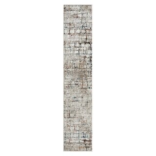 2' X 8' Gray Abstract Distressed Runner Rug - 3'6" - Bed Bath & Beyond ...