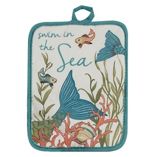 Mermaid Tails Swim in the Sea Coastal Kitchen Pot Holder - Blue - Bed ...
