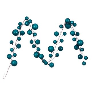 Vickerman 10' Dark Teal Pearl Branch Ball Wire Garland. - Dark Teal ...
