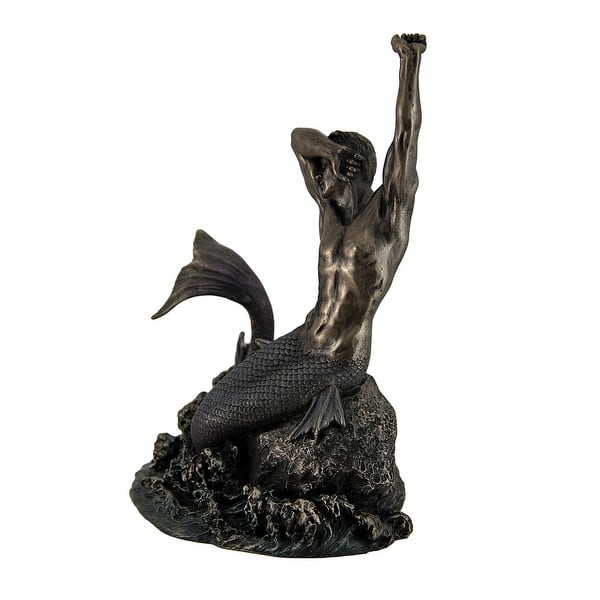 Mermaids Large Merman Stretching On Rock Statue Figurine Sculpture ...