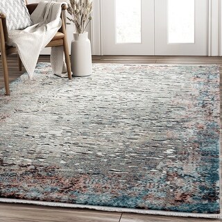 Abani Rugs Azure Contemporary Multi-Color Distressed Area Rug - Bed ...