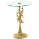 Gold Aluminum Textured Peacock Accent Table with Glass Tabletop - Bed ...