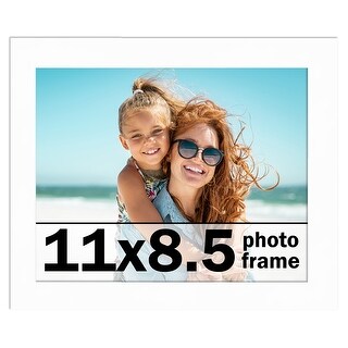 11x8.5 Frame White Solid Wood Picture Frame Includes UV Acrylic - Bed ...