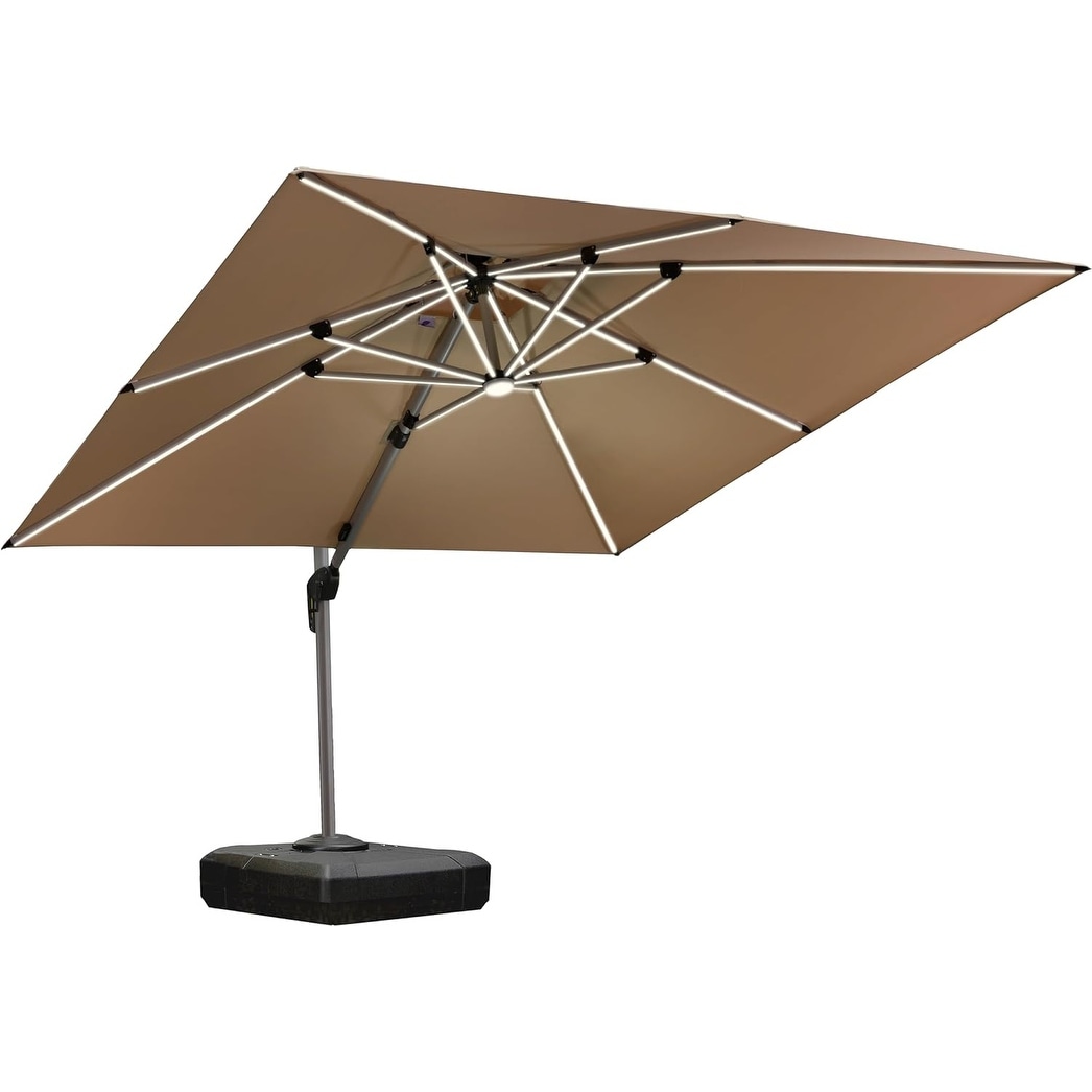 PURPLE LEAF 11ft Square Patio Cantilever Umbrella with Base - On Sale ...