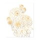 Pacey bouquet in gold Line Drawings Botanical Flower Art Print/Poster ...