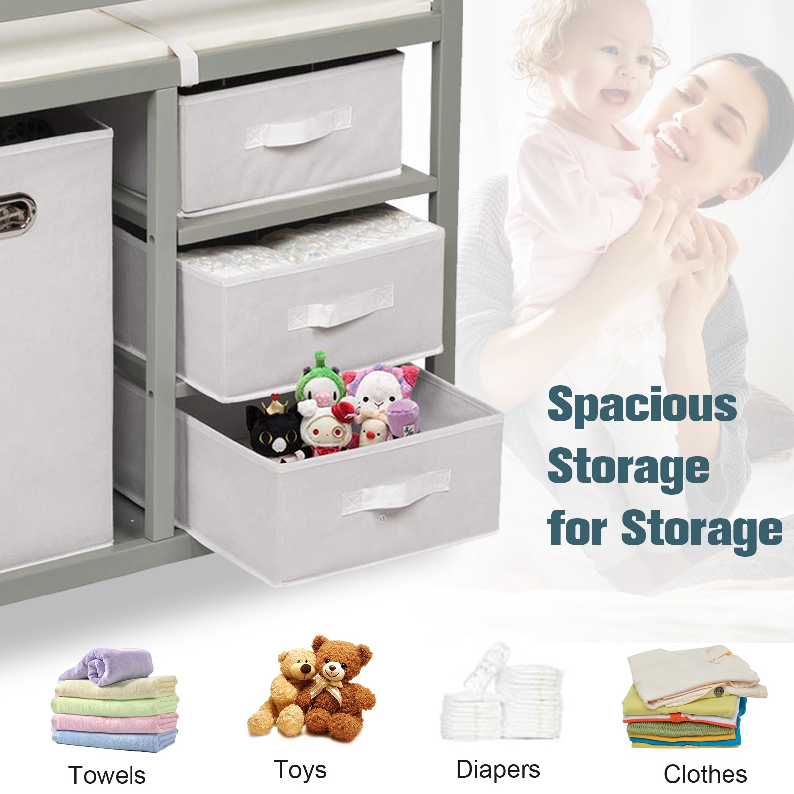 Badger Basket Changing Table For Baby Up To 30 Lbs Badger Basket Baby ...