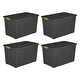 Sterilite 35 Gallon Storage Tote Box with Latching Container Lid, Gray ...