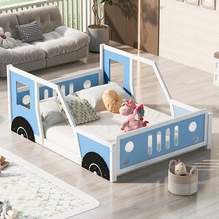 Full Size Car Bed Platform Bed with Headboard and Footboard - Bed Bath ...