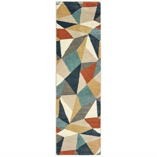 Blue Green Beige Retro Wedge Indoor Rug - Bed Bath & Beyond - 33666975