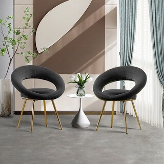 Velvet Accent Chair with Gold Plated Legs for Living Room Modern Metal ...
