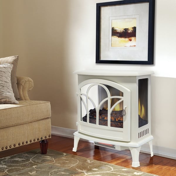 Muskoka 25-in Curved Front Infrared Panoramic Electric Stove in White ...