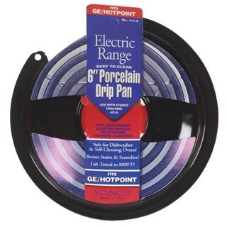 Stanco 411-6 Electric Range Drip Pan, 6", Black Porcelain - Bed Bath ...
