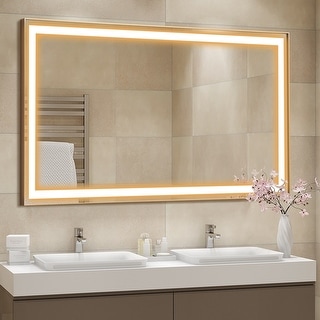 Dornberg 72x36 inch Gold-framed LED Bathroom Mirror,Anti Fog,Dimmable ...