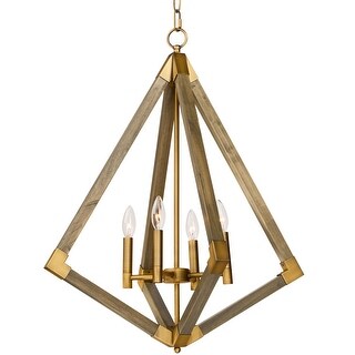 Maxim Vector 4 Light 24" Wide Prism Shaped Wood Chandelier - Bed Bath ...