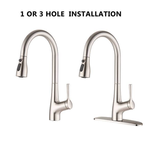 Vanityfair 3-Functions Single Handle Pull Down Sprayer Kitchen Sink ...