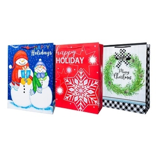 Pack of 3 Assorted Large Christmas Gift Bags with Handle - 25" - Bed ...