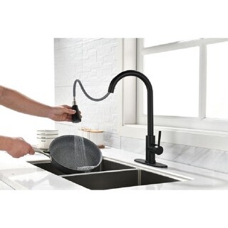 Black Kitchen Faucet, Faucets with Pull Down Sprayer Commercial ...
