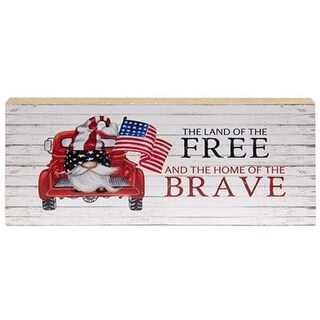 Land of the Free Home of the Brave Gnome Truck Block - H- 4.00 in. W- 0 ...
