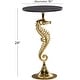 Aluminum Metal Sea Horse Side End Accent Table End Table with Black ...
