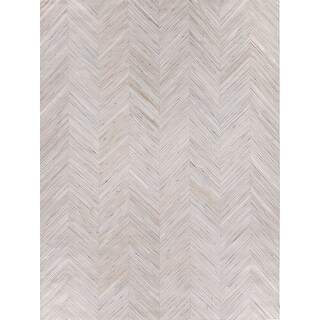 EXQUISITE RUGS Natural Hide Hand-stitched Leather Hide Silver Area Rug ...