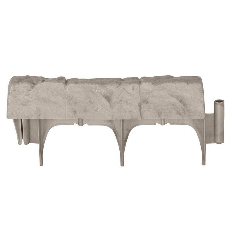 Suncast 12 Inch Landscape Design Decorative Natural Stone Edging, Gray ...