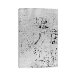 iCanvas "Fol. 45r, from the Codex Forster III, 1480s-1494 " by Leonardo ...