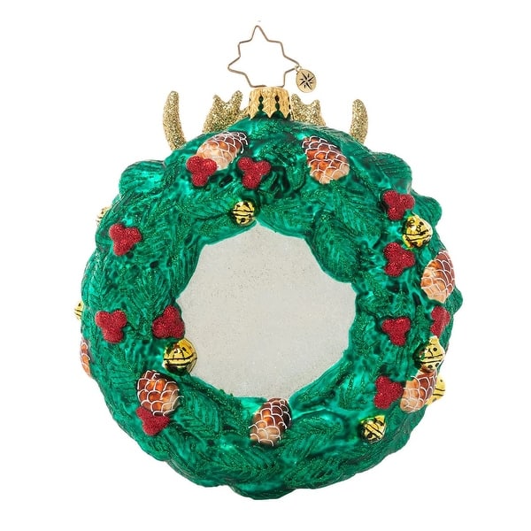 Christopher Radko Reindeer Wreath Glass Christmas Ornament 1021164 ...