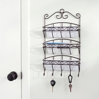 Scroll Collection 3 Tier Steel Letter Rack Organizer, Bronze - Bed Bath ...
