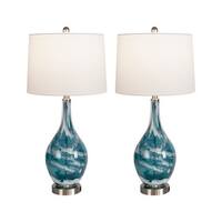 23" Light Blue Glass Table Lamp Set (Set of 2) - On Sale - Bed Bath ...