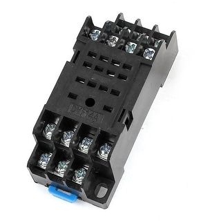 DYF14A AC 250V 10A 14-Pin 35mm DIN Rail Mount Relay Socket Base Black ...