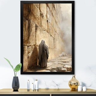 Designart "Judaism Wailing Stone Wall Wonder " Judaism Framed Canvas ...