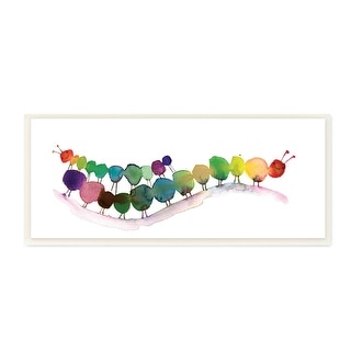 Stupell Rainbow Inchworms Cute Watercolor Painting,7 x 17, Wood Wall ...